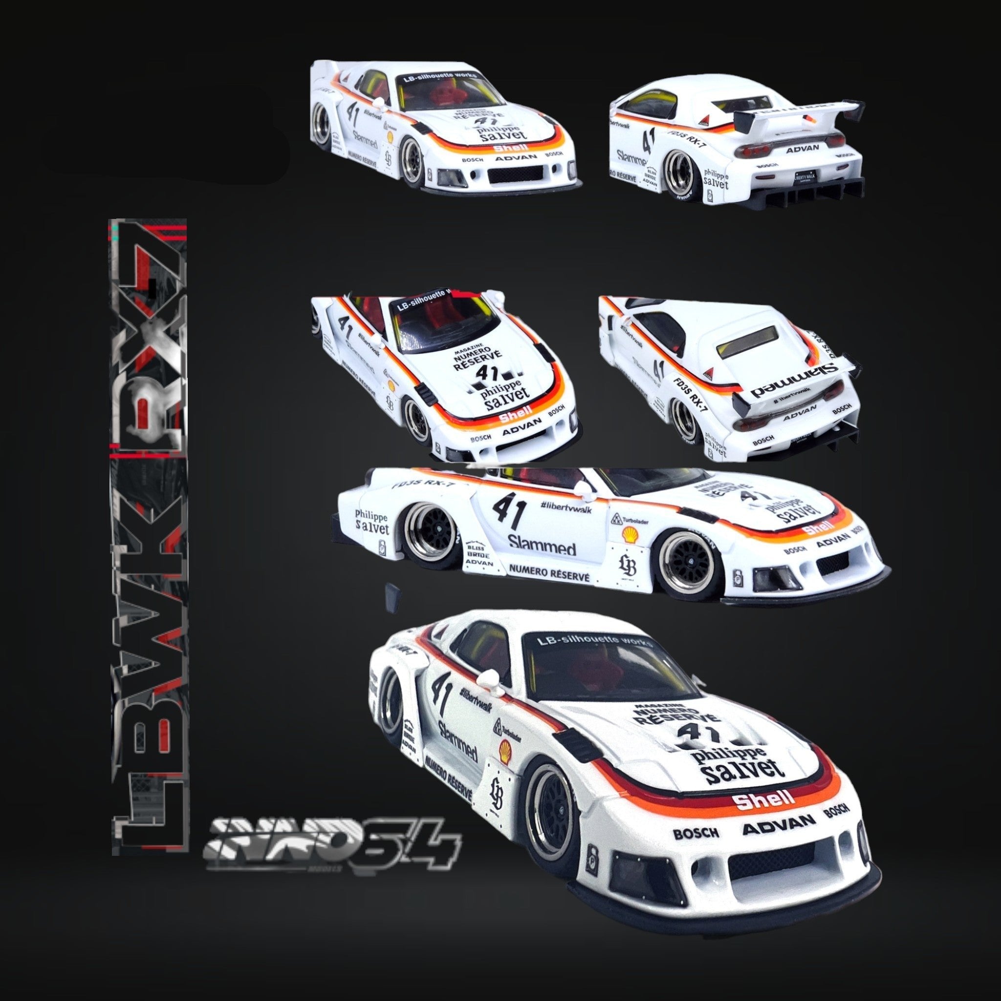 Mazda RX-7 LBWK in White 1:64 by Inno64 IN64-LBWK-RX7-02 – Big Boy Toys