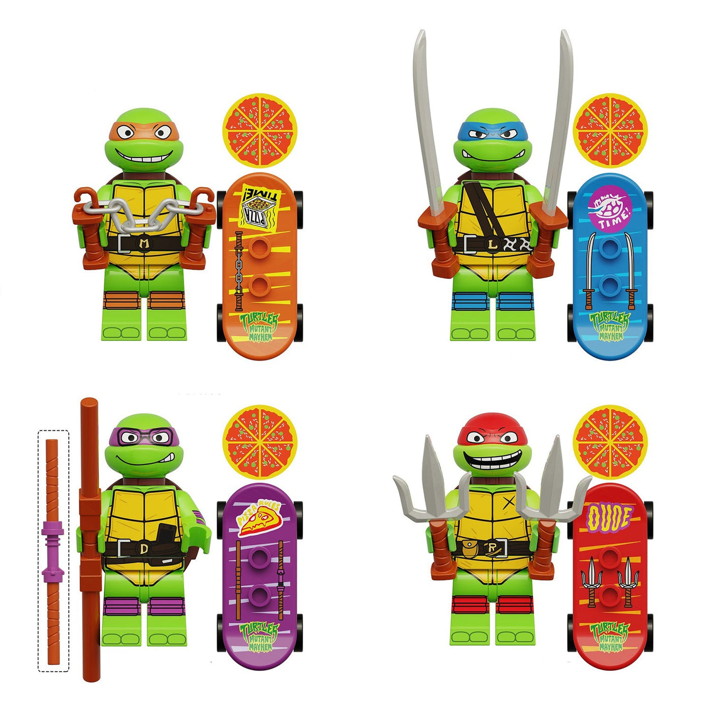 4 pack of Ninja Turtles Minifigures – Big Boy Toys
