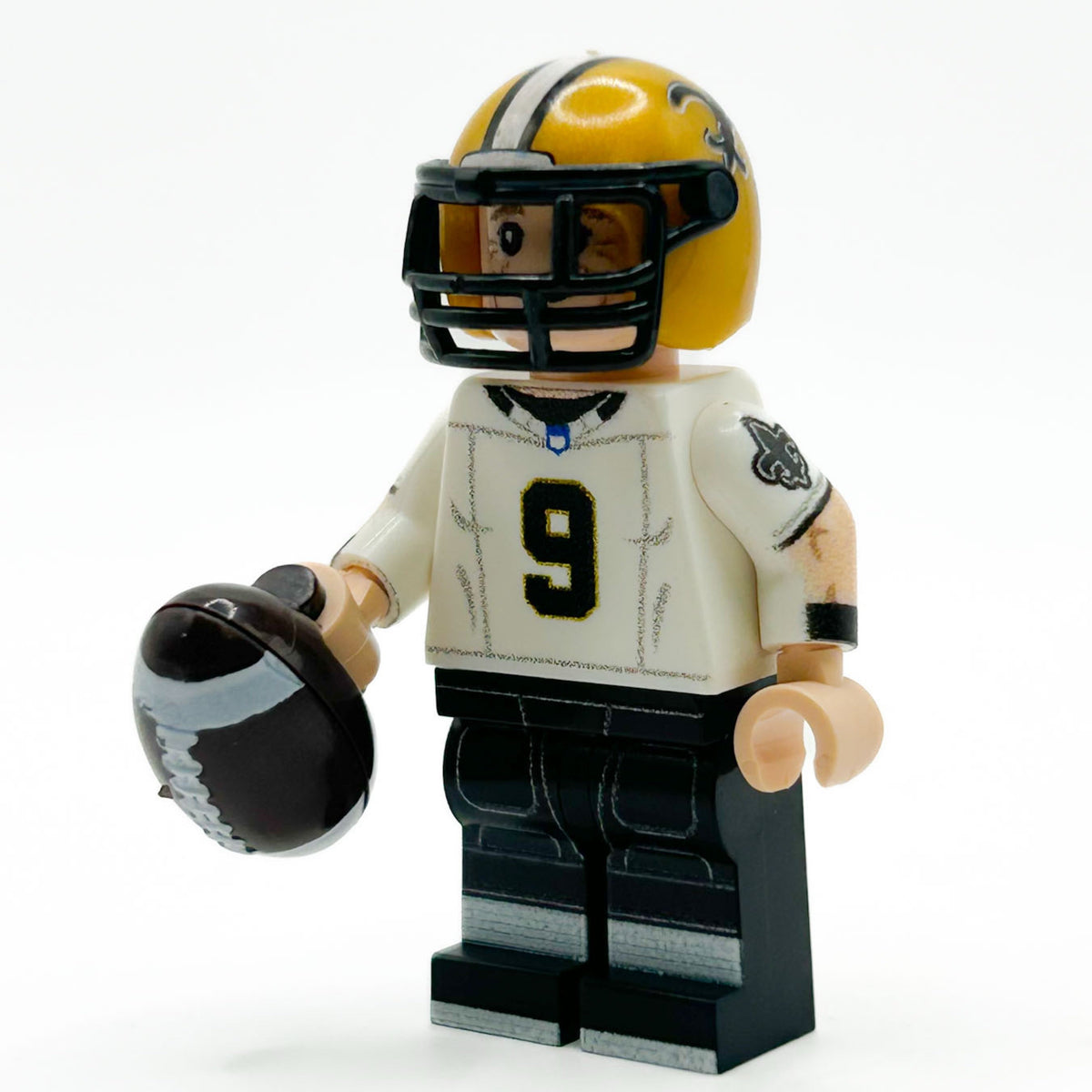 #9 QB New Orleans Football Player Minifig made using LEGO parts - B3 C ...