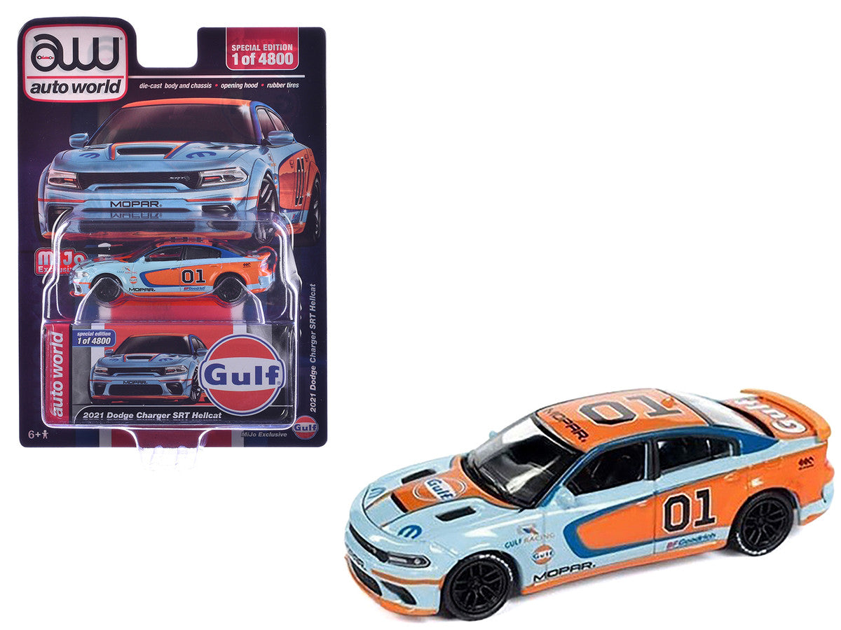 Dodge Charger 2021 SRT Hellcat #01 "Gulf Oil-MOPAR" Light Blue and Ora ...