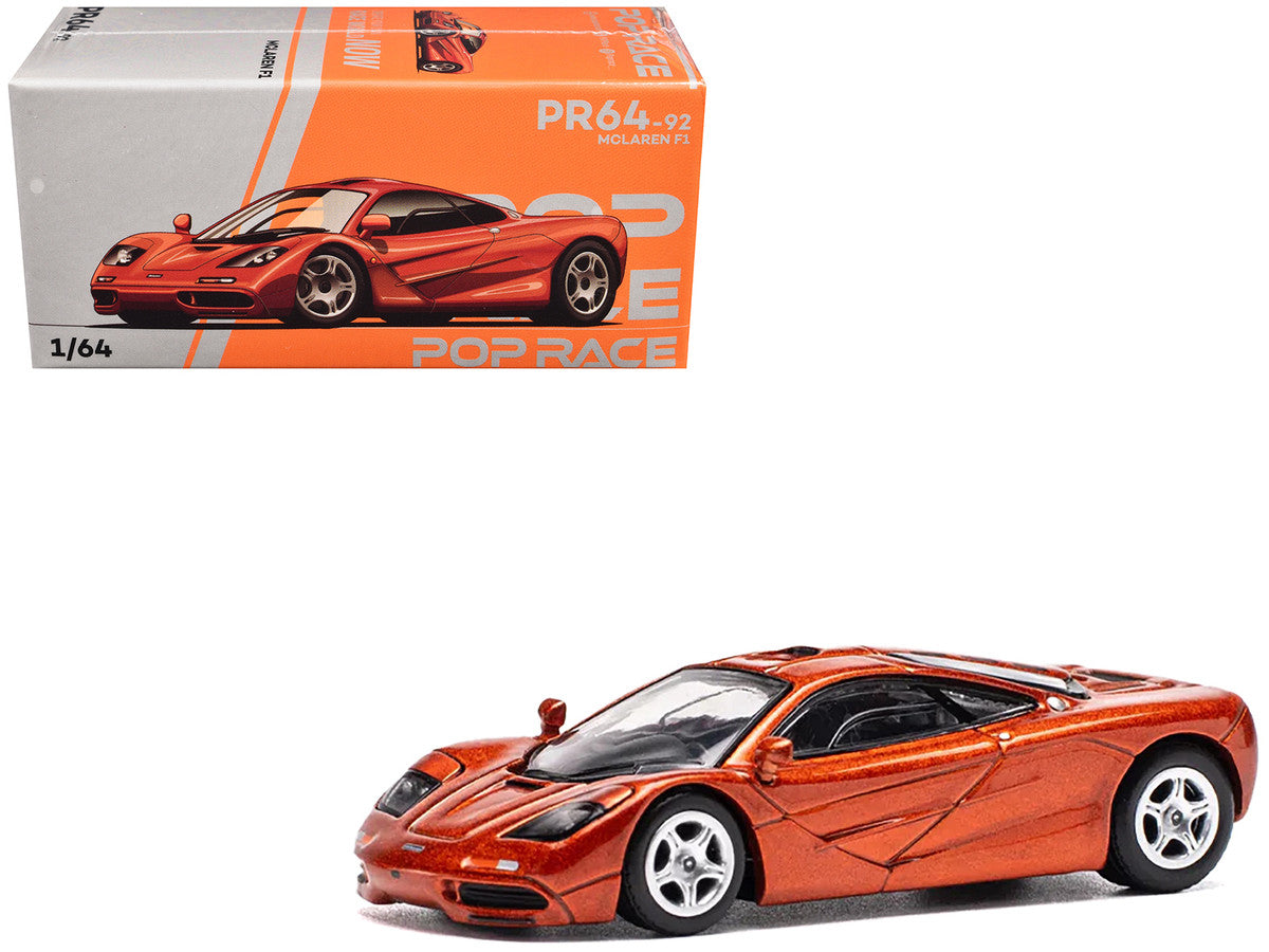McLaren F1 Orange Metallic 1/64 Diecast Model Car by Pop Race – Big Boy ...