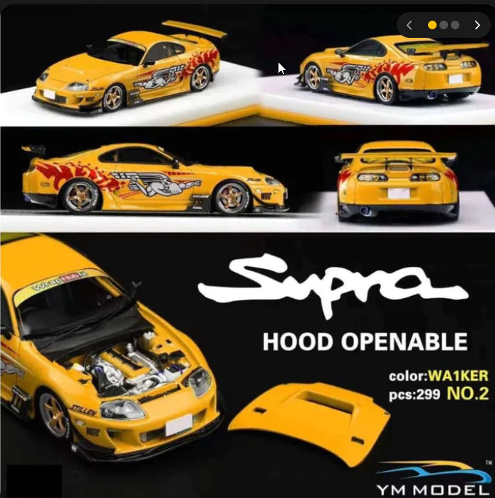 Toyota Supra JZA80 Paul Walker Need For Speed Tribute 1:64 Diecast ...