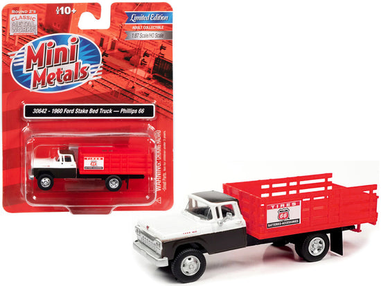 1960 Ford Stake Bed Truck "Phillips 66" Black and White with Red Stake ...