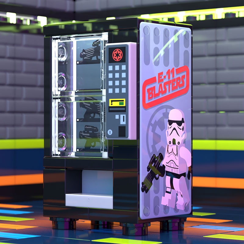 E-11 Blaster Vending Machine for Trooper minifigs made using LEGO part ...