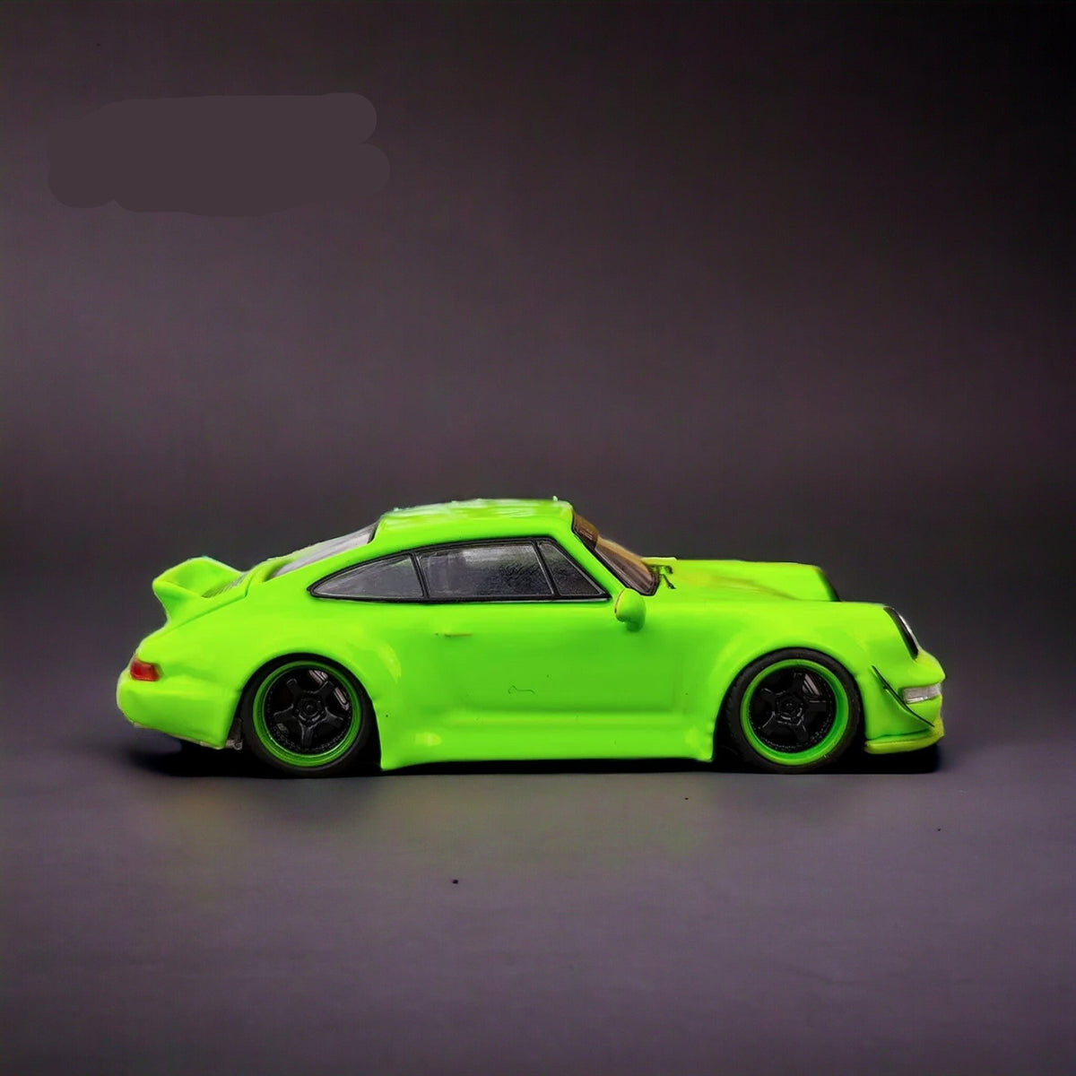 Porsche 964 RWB Ducktail in Fluorescent Green 1:64 by Flame – Big Boy Toys
