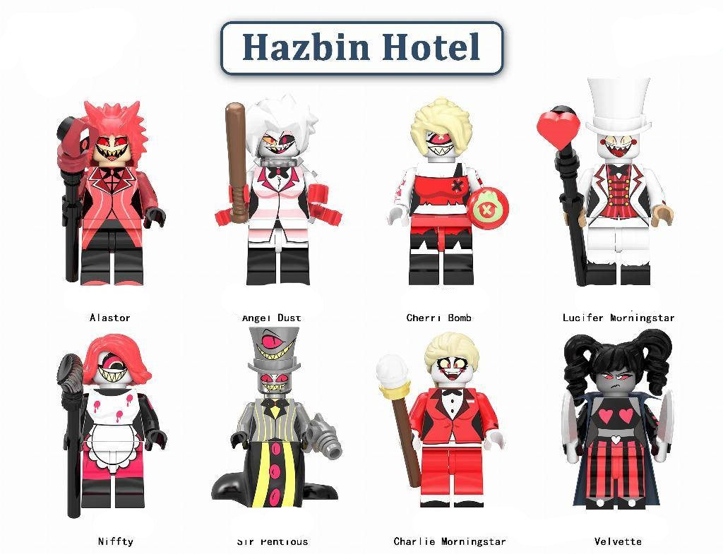 Hazbin Hotel Custom Minifig Set – 8 Iconic Characters – Big Boy Toys